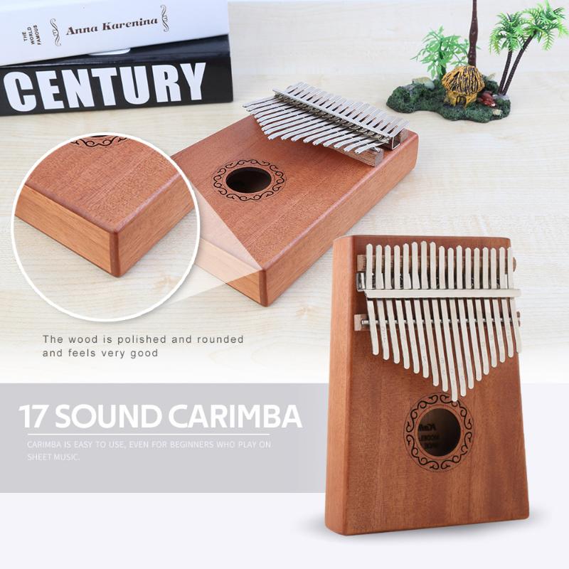 17 Keys Thumb Piano Wood Kalimba Classic Colors and Simple Durable ...