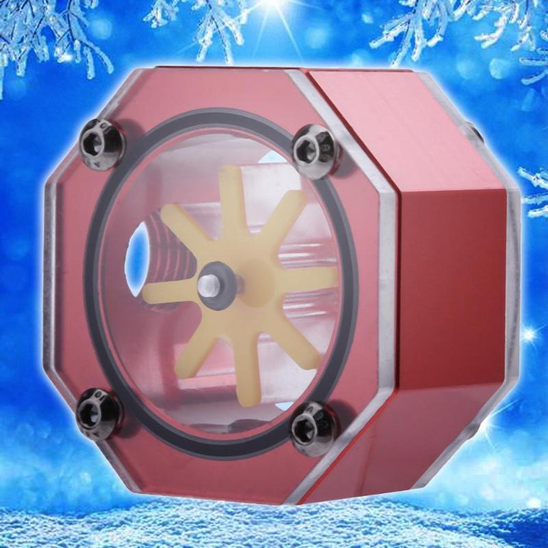 G1/4 Thread Water Cooling Flow Meter 6-Leaves Impeller Metal water flow ...