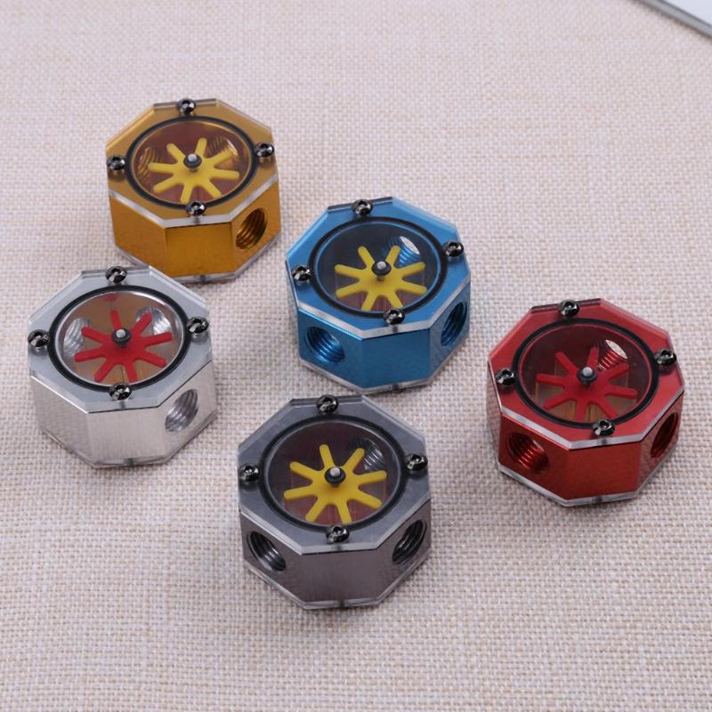 G1/4 Thread Water Cooling Flow Meter 6-Leaves Impeller Metal water flow ...