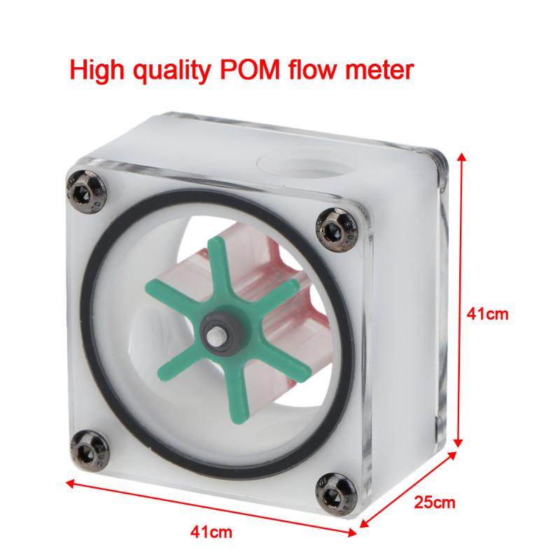 Water Cooling Flow Meter POM G1/4 Port 3 Impeller Water Flow Meter ...